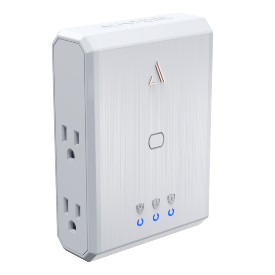 III Series \\ Power 4-Outlet Surge Protector, Luxe White – Austere
